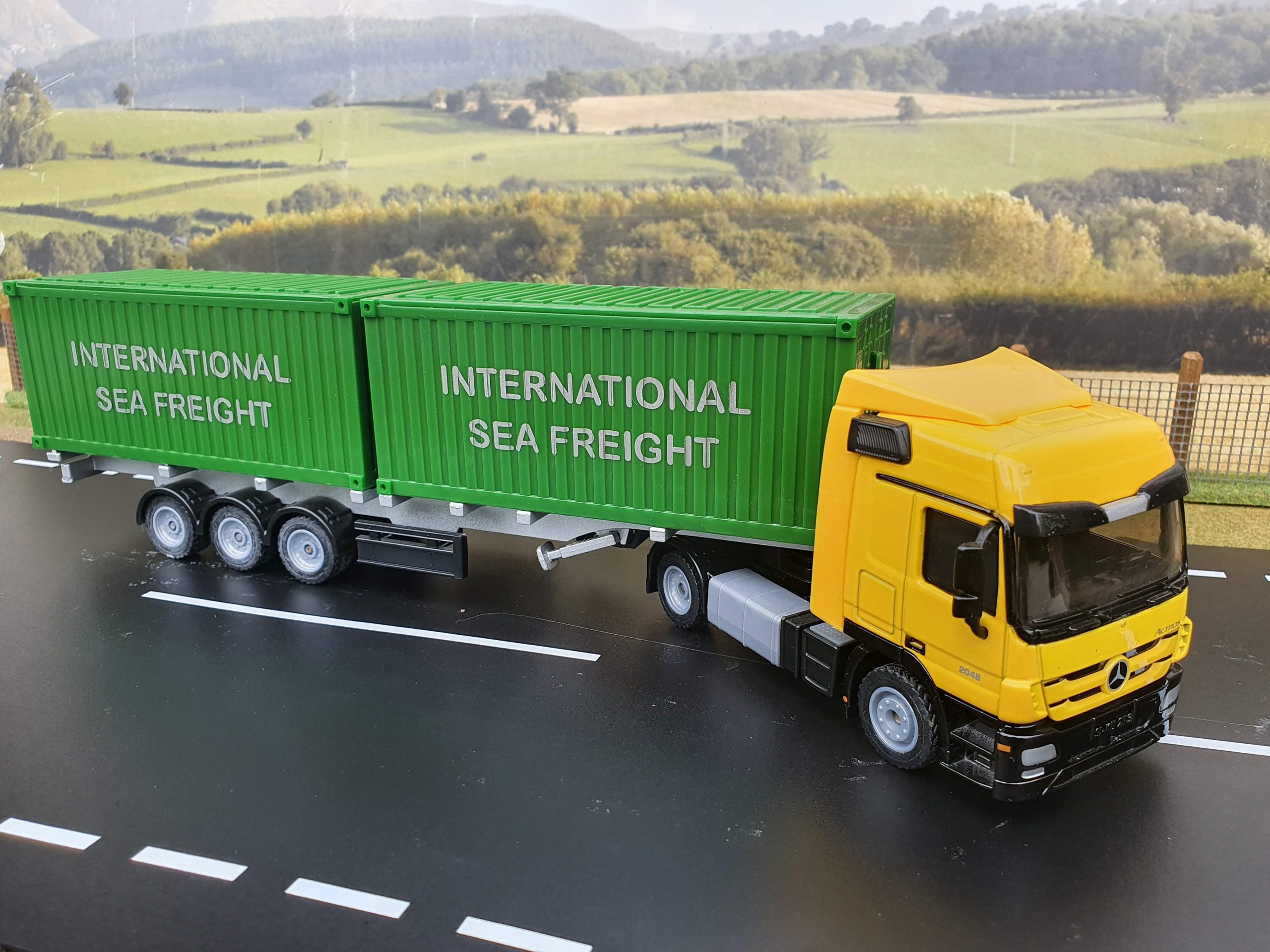 Siku Mercedes Lorry with 2 containers - Rosecraft Models
